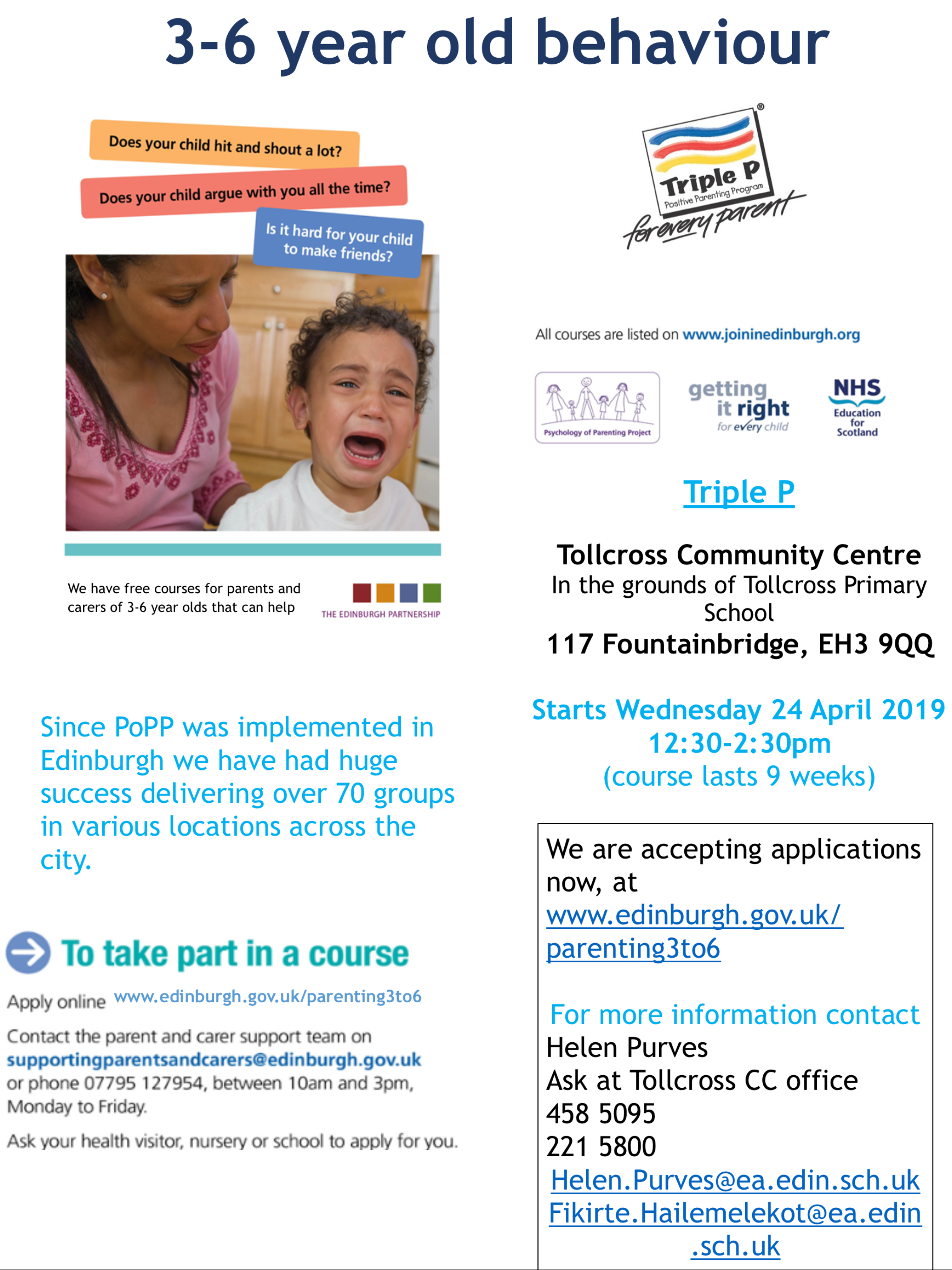 Course for Parents and Carers | Tollcross Primary School